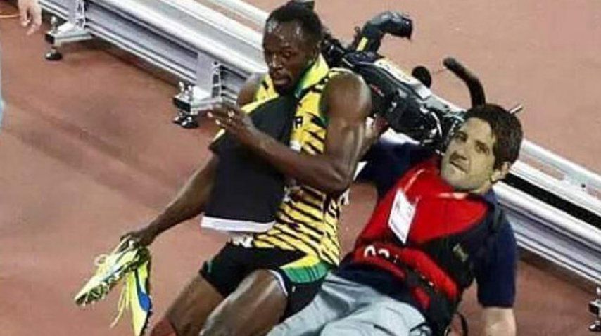 Tras el incidente con el camarógrafo, salieron los memes de Bolt